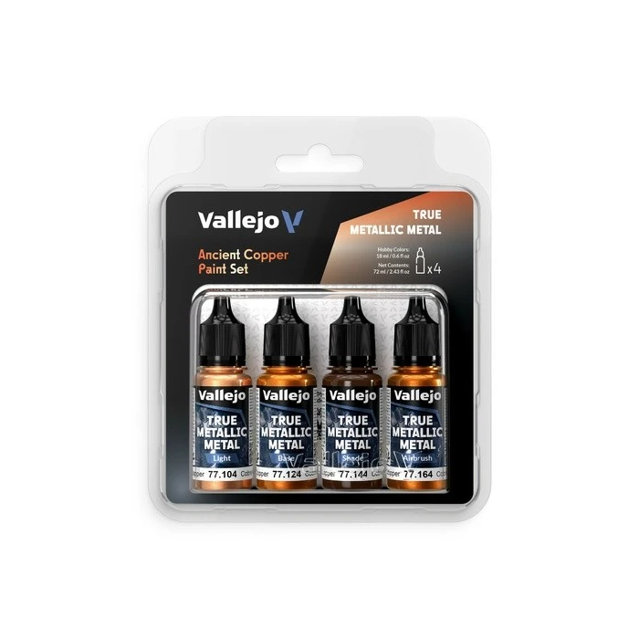 True Metallic Metal Paint Set - Ancient Copper (Light, Base, Shade ...