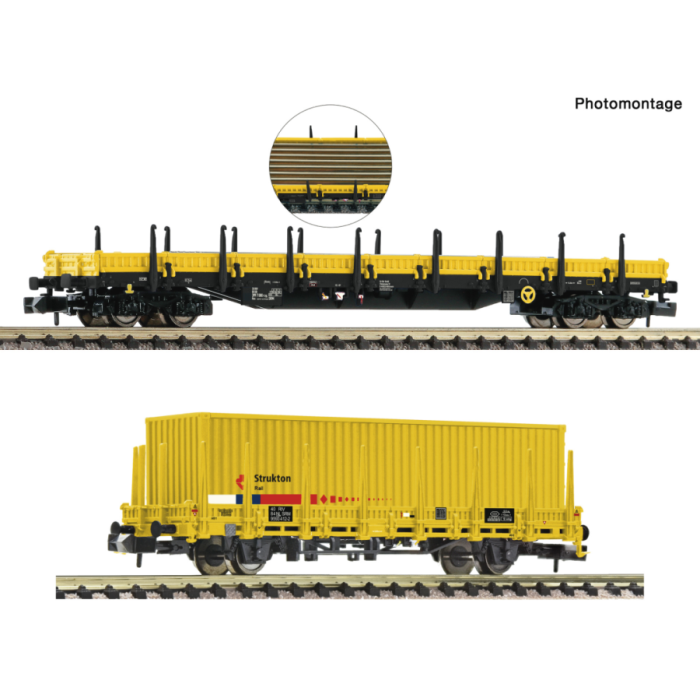 N 2-delige Set: Rongenwagens, Strukton Rail Fleischmann 880908
