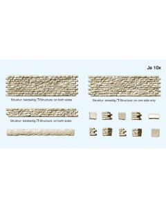 H0 Set van Stenen Muren (passend bij 80215-80219) Preiser 18215