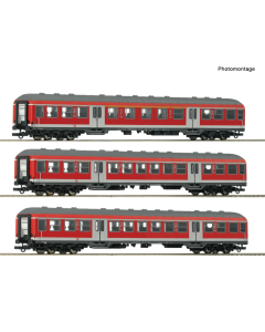 H0 DB Set: 3 stuks Rijtuigen Regio Roco 74050