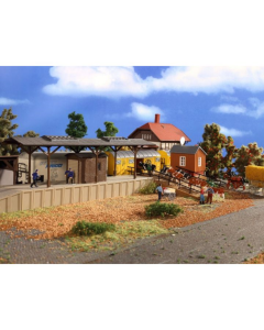 H0 Perron met laadklep en bijgebouw Vollmer 43631